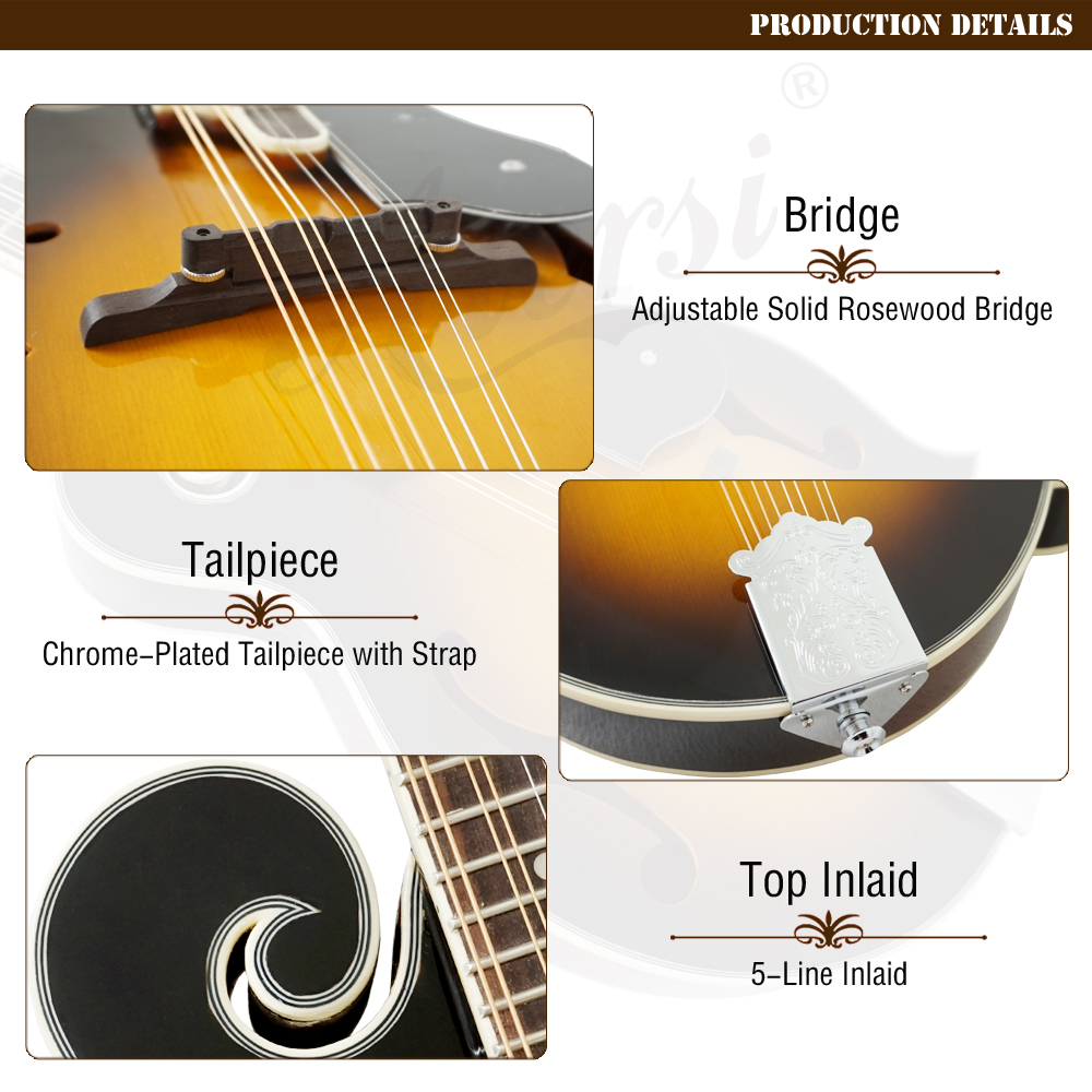 Glossy Sunburst Vintage F Style Mandolin – Aiersi Music