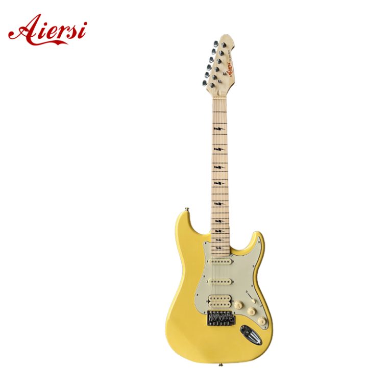 Yellow Colour Lightning Strato Style Electric Guitar – Aiersi Music